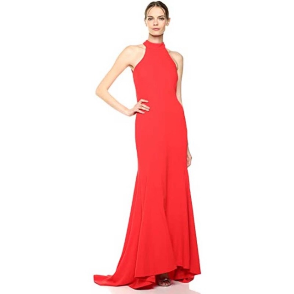 Calvin Klein Red Halter Back Knit Dress - Gem